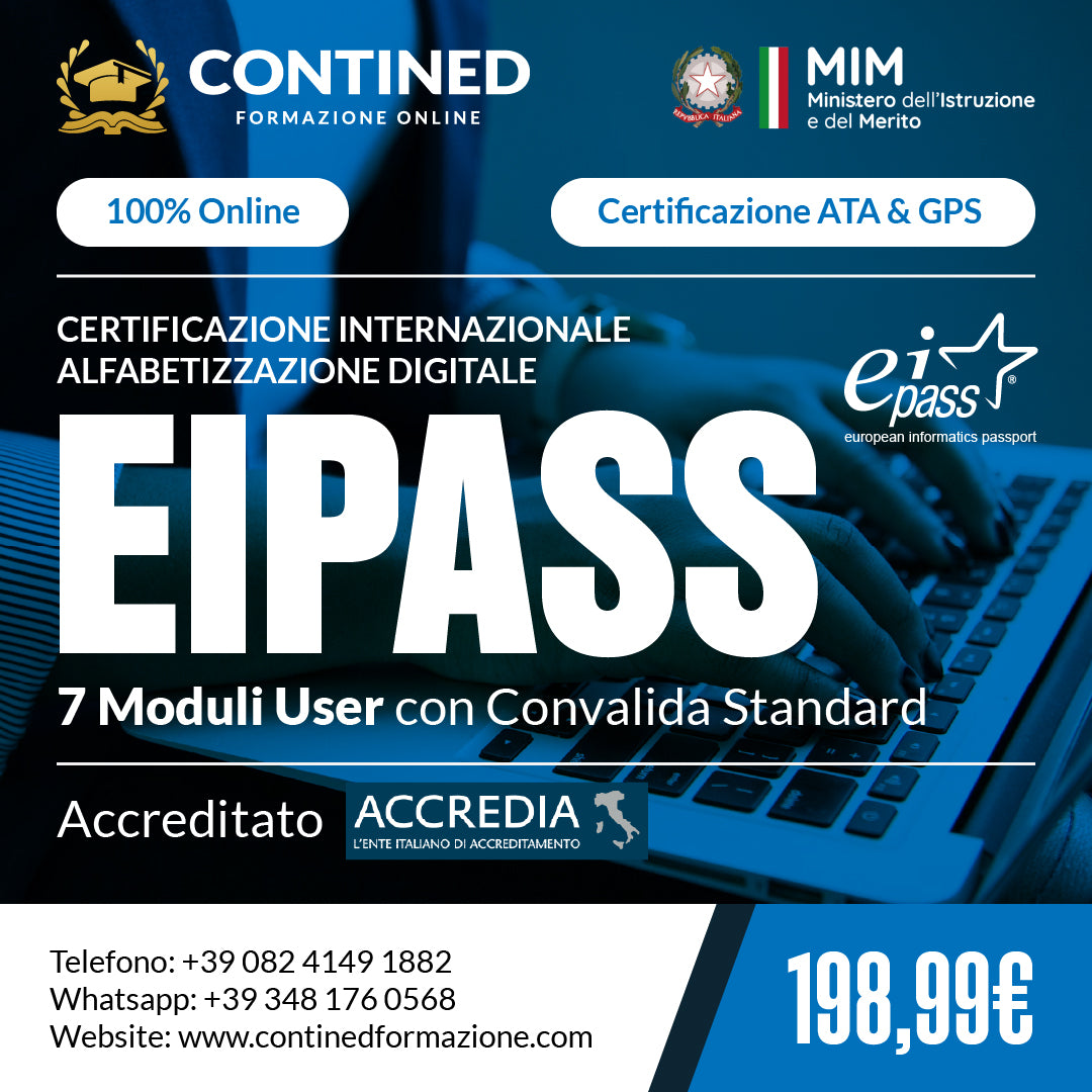 EIPASS 7 Moduli User + Convalida Standard – continedformazione